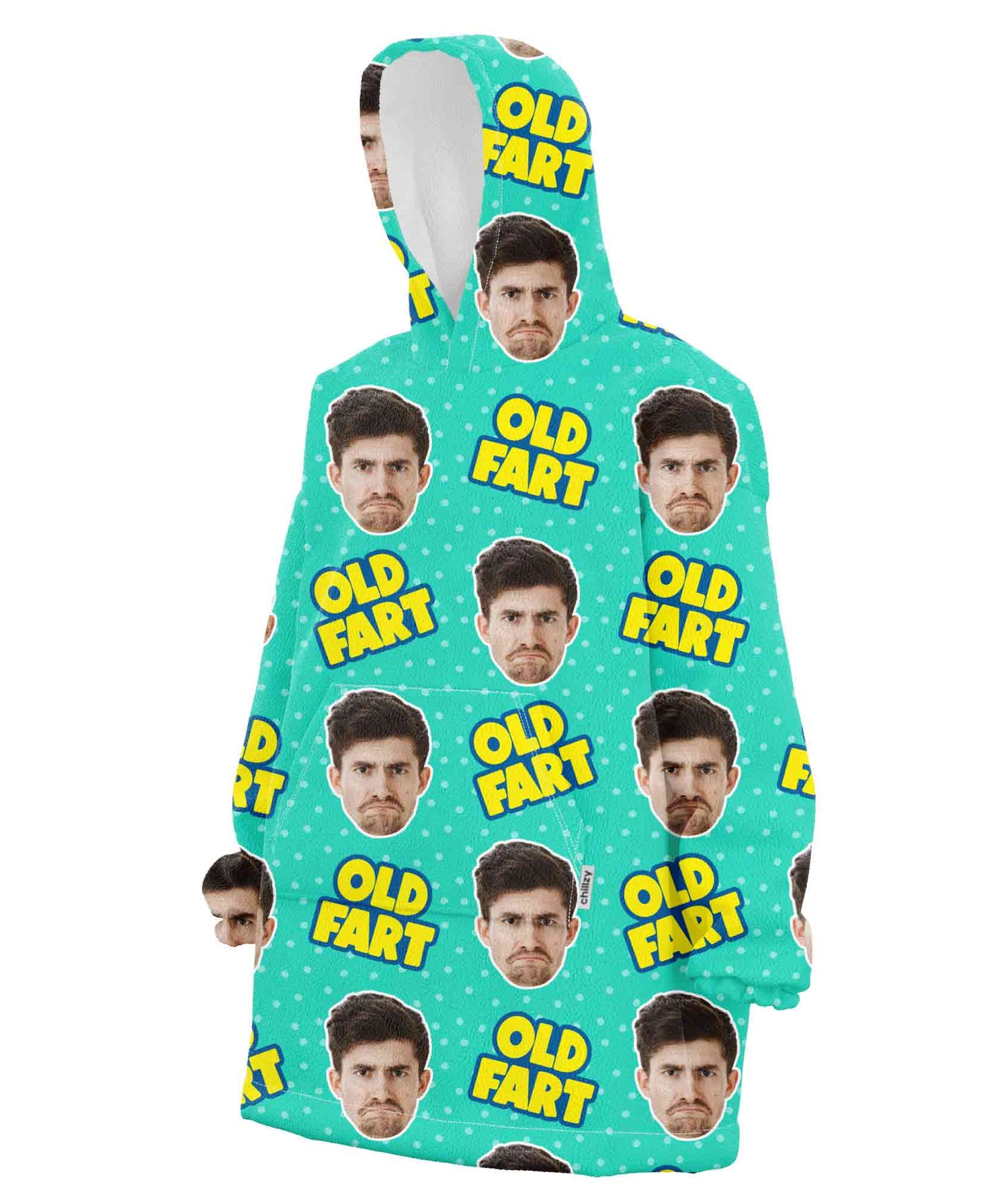 Old Fart Personalised Hoodie Blanket - Custom Old Fart Blanket Hoodie