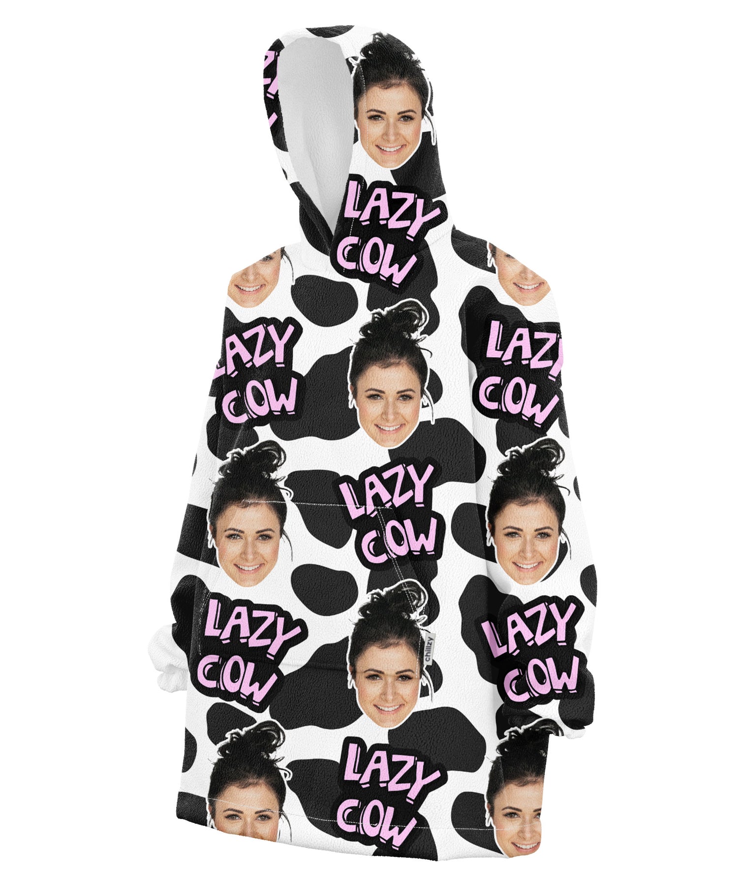Lazy Cow Hoodie Blanket - Custom Lazy Cow Blanket Hoodie